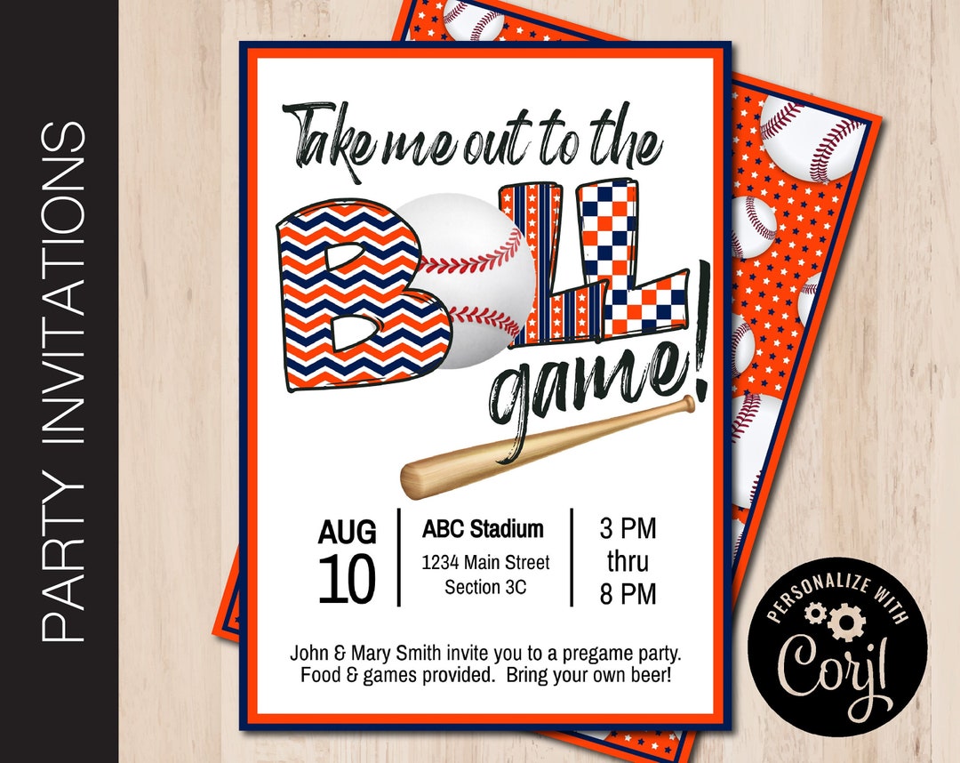 Editable TAILGATE Party Invitation | Game Day | Baseball Invite | Blue ...