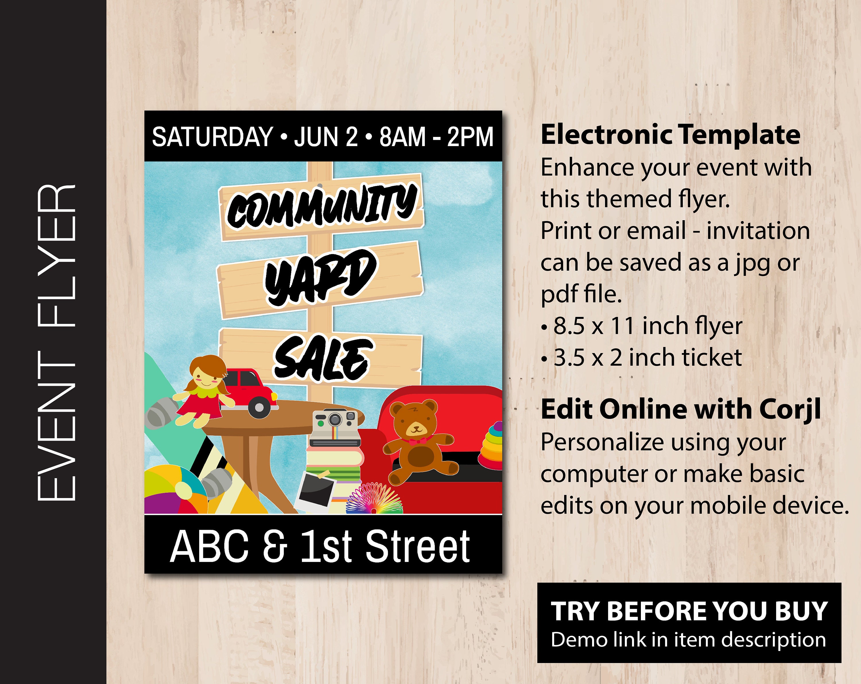 Editable Community Yard Sale Flyer | Garage Sale Flyer | Rummage Sale ...