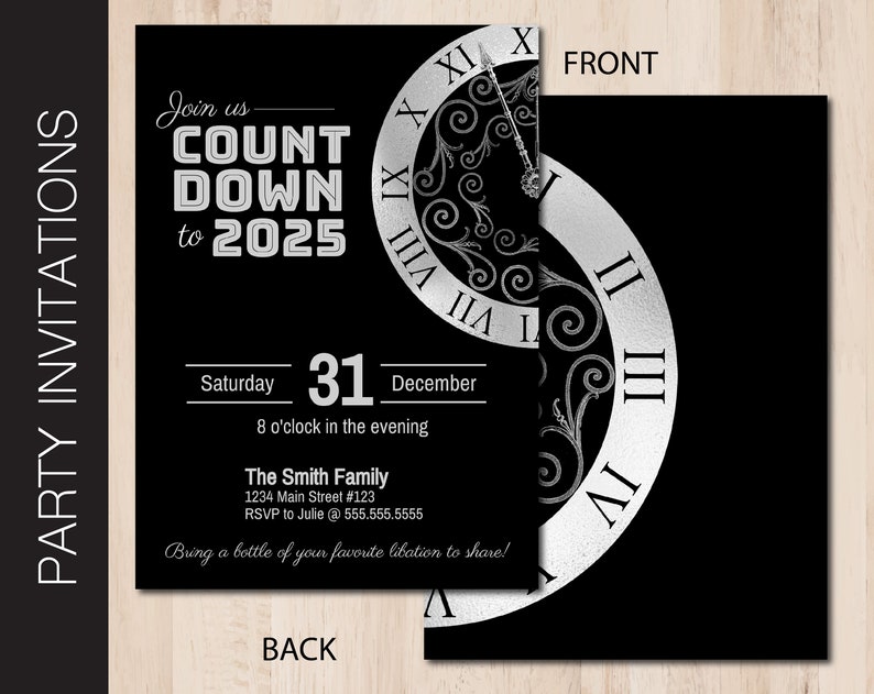 Editable NEW YEARS Eve Party Invitation | NYE Celebration | 2025 Party ...