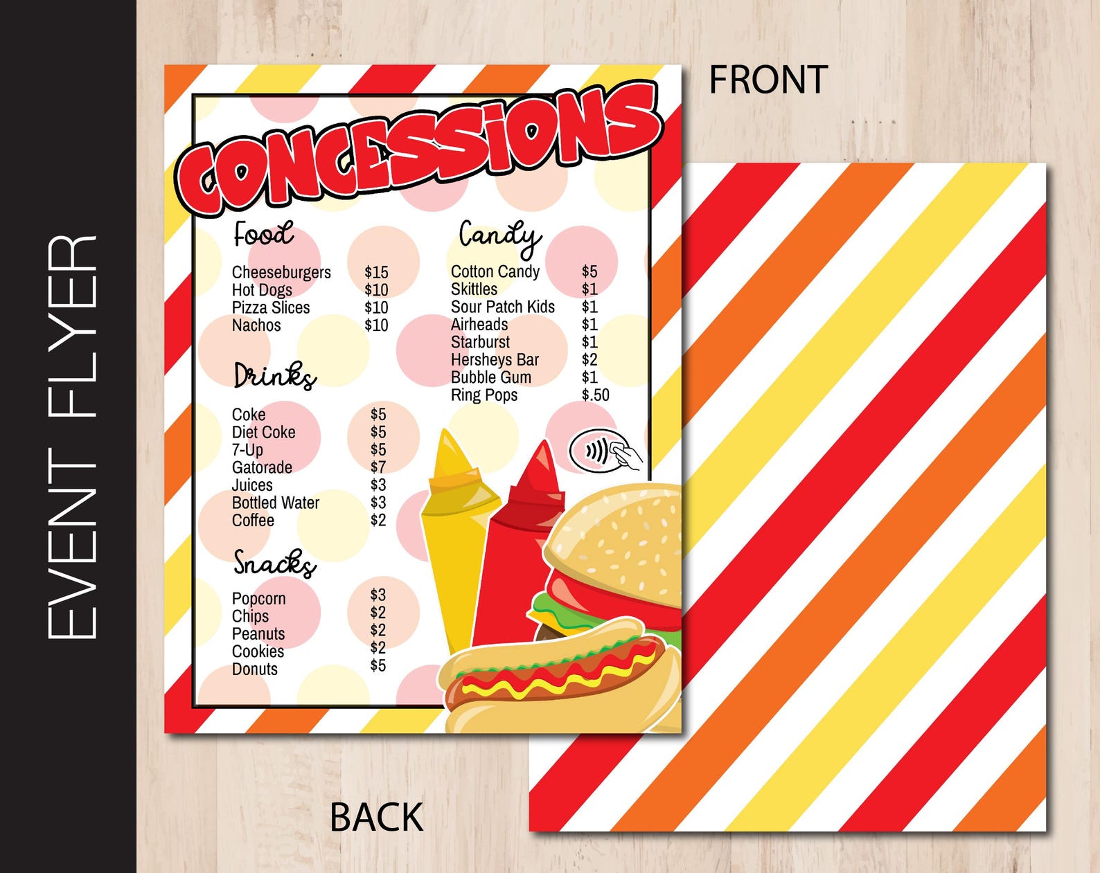 Editable Concessions Stand Flyer | Snack Menu | Street Food | School ...
