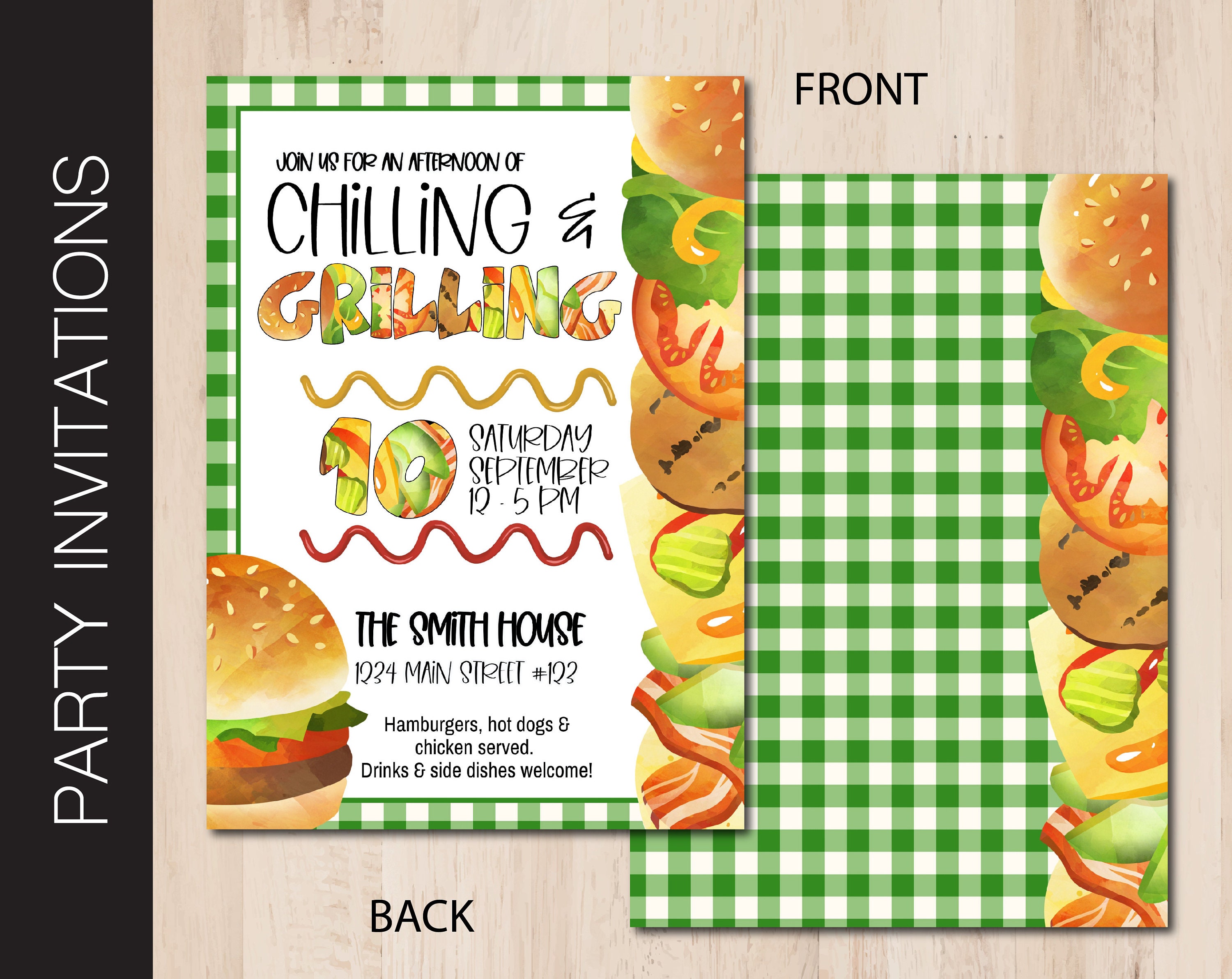 Editable GRILL & CHILL Party Invitation | Barbecue Party | Cook Out ...