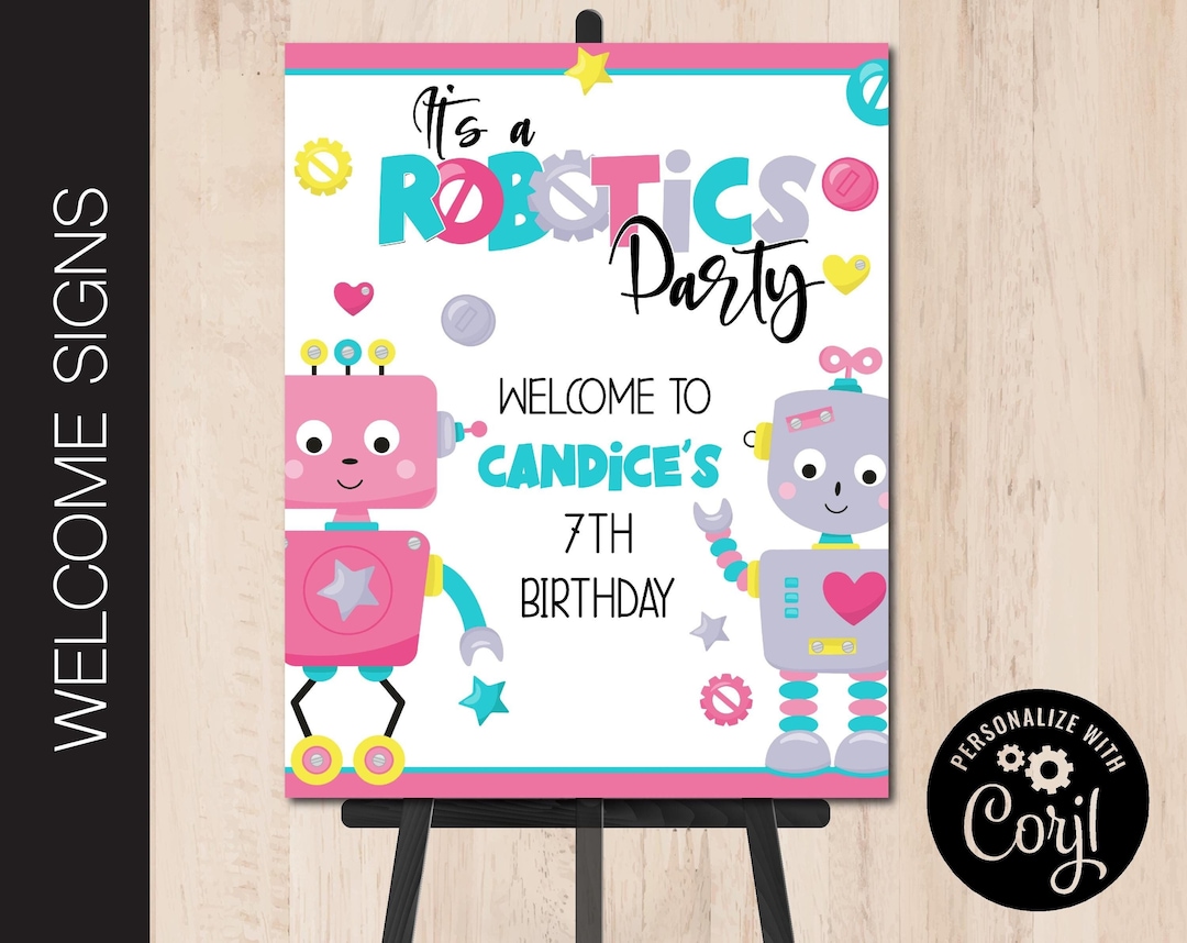 Editable ROBOTICS Party Welcome Sign | Reception Sign | Entrance ...