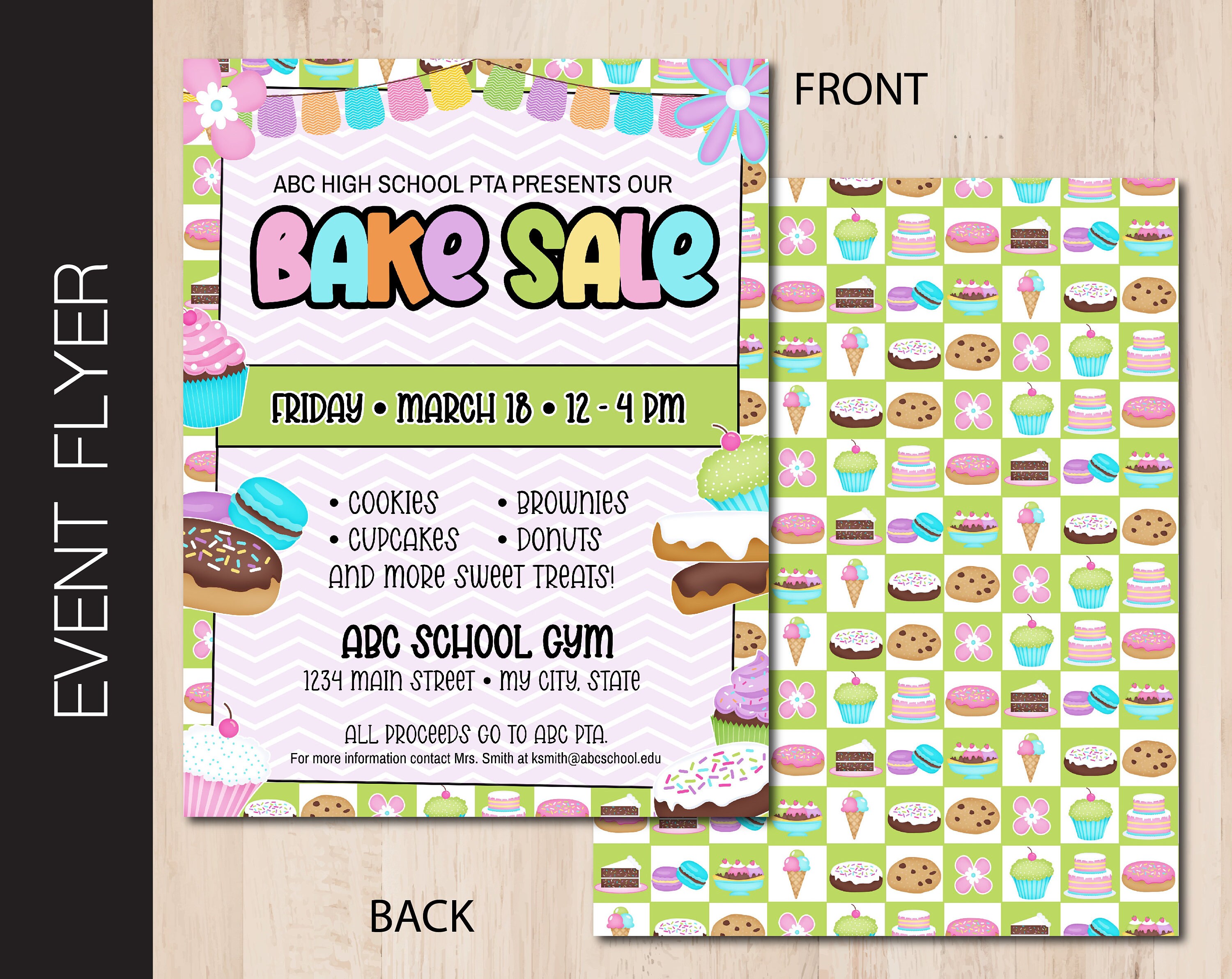 Editable Bake Sale Flyer | Custom Bake Sale Event Invitation | Bake ...