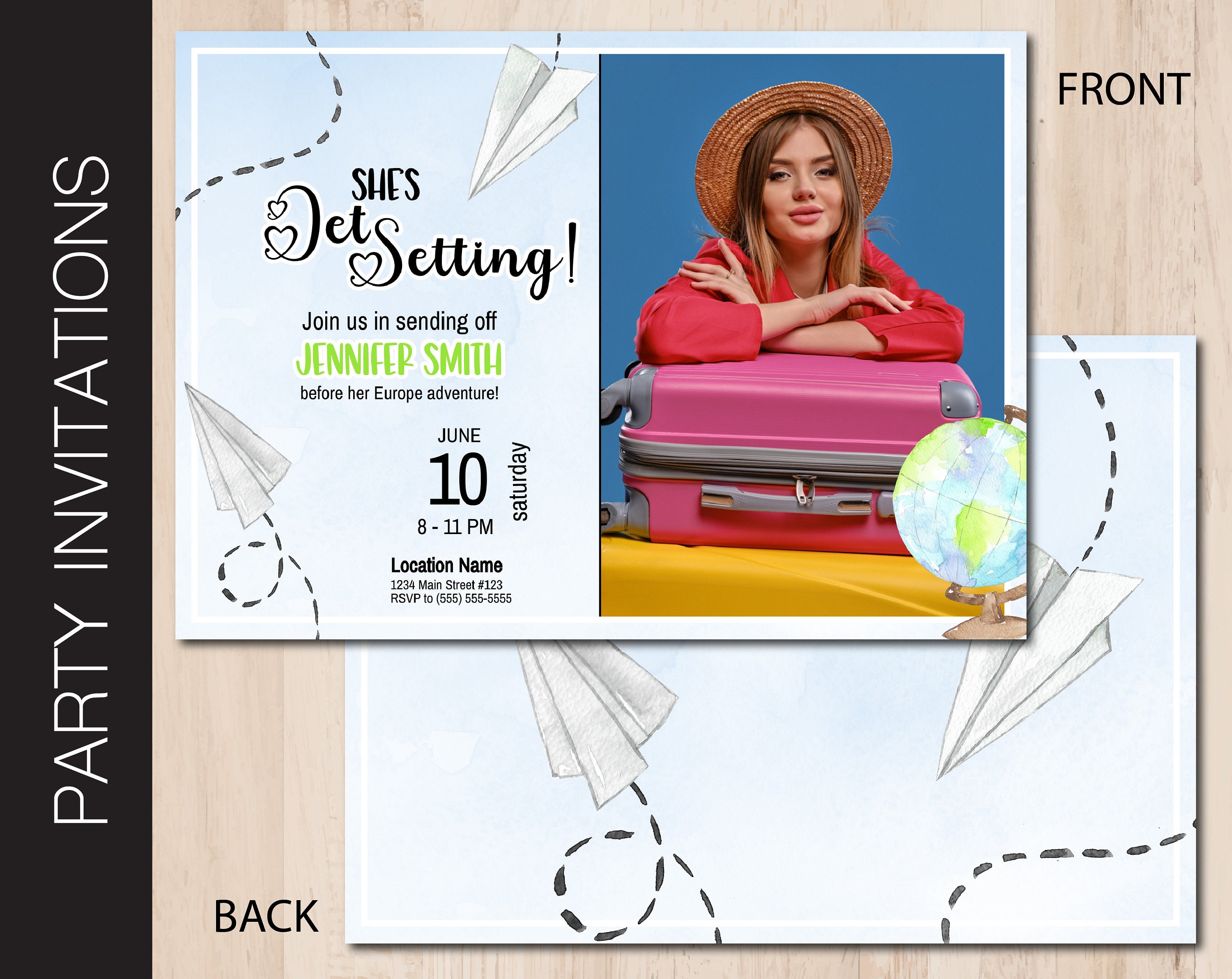 Editable FAREWELL Party Invitation W/ Photo | Jet Setter Bash | Jet ...