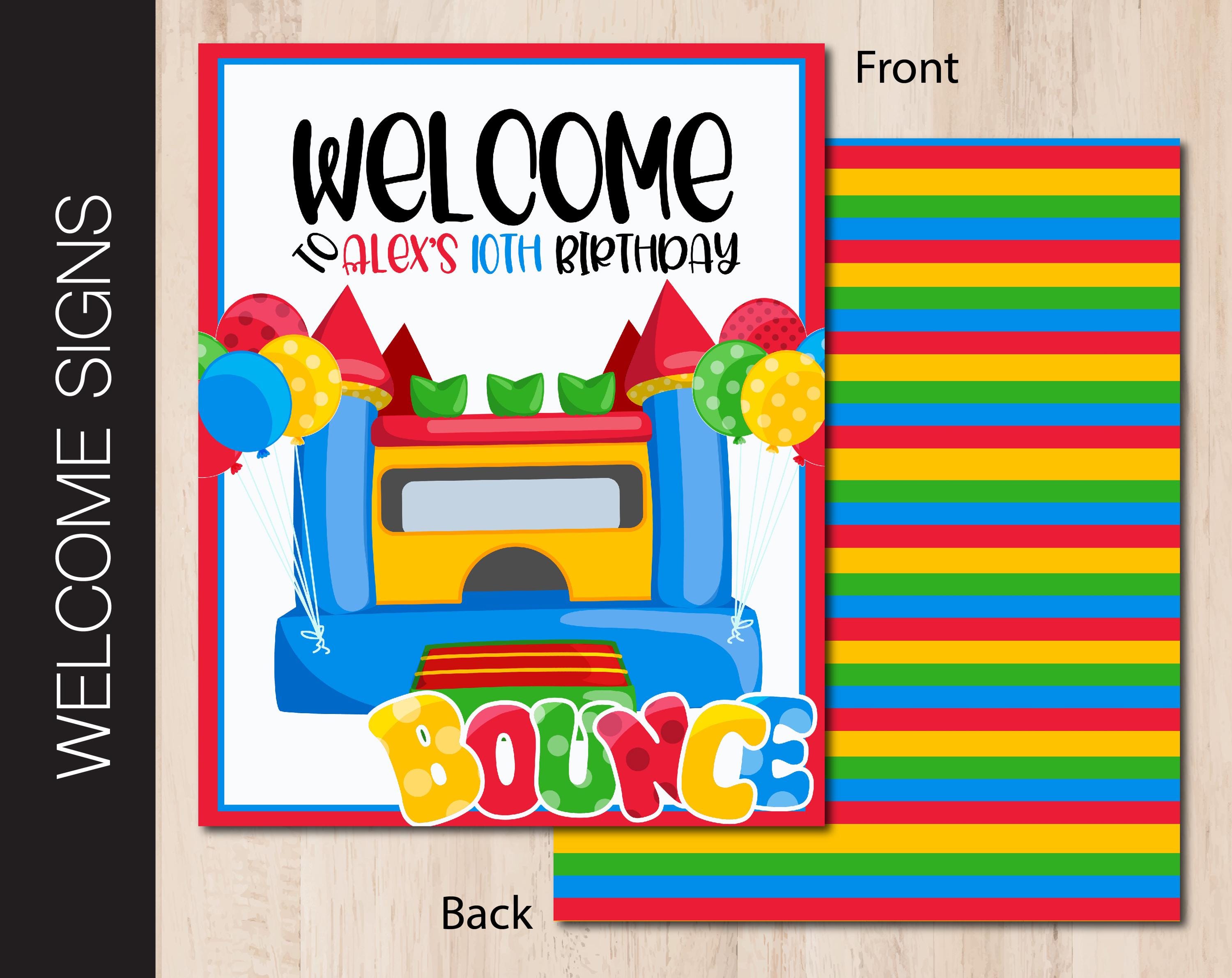 Editable BOUNCE HOUSE Party Welcome Sign | Reception Sign | Entrance ...
