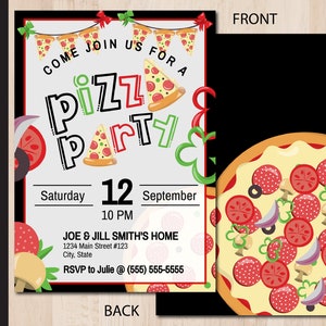 Editable PIZZA Party Invitation | Family Night | Board Game Night ...