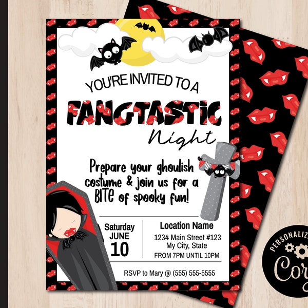 Vampire Invitation Template - Etsy