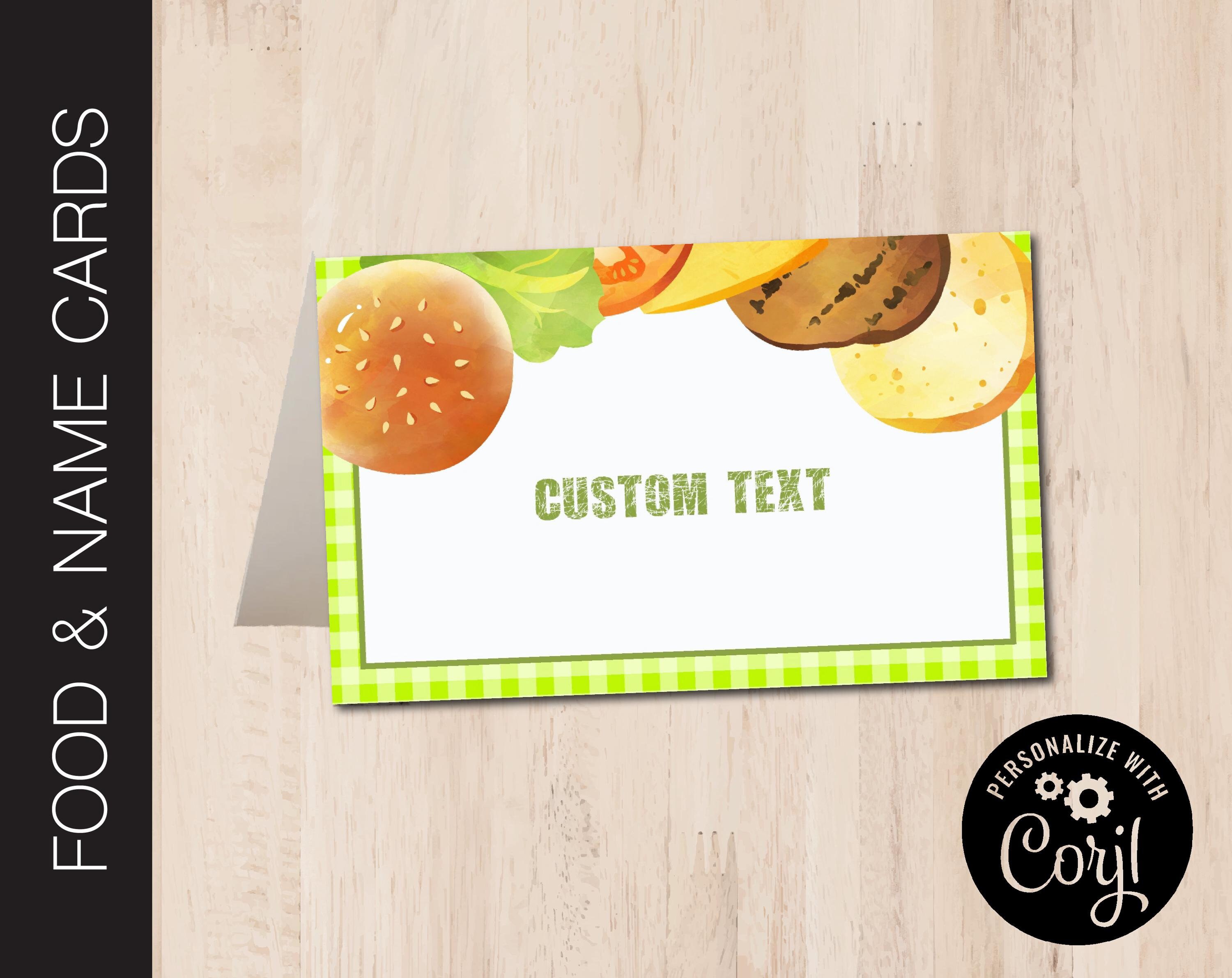 Editable COOKOUT Party Food Label Tents | Party Food Placards | Party ...