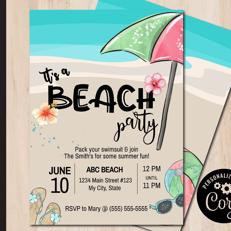 Beach Invitation - Etsy