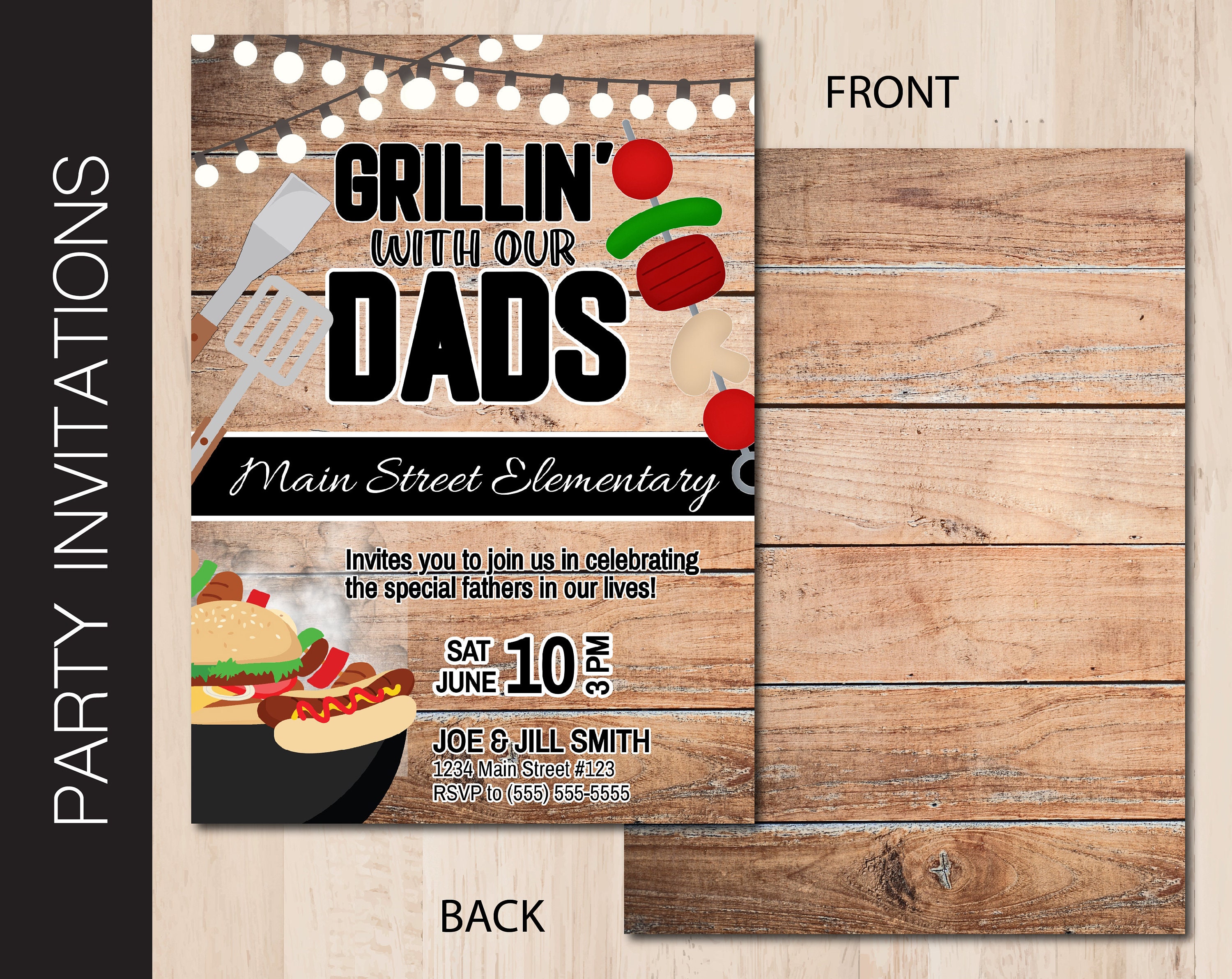 Editable FATHERS DAY Grill Invitation | Grillin' With Our Dads ...