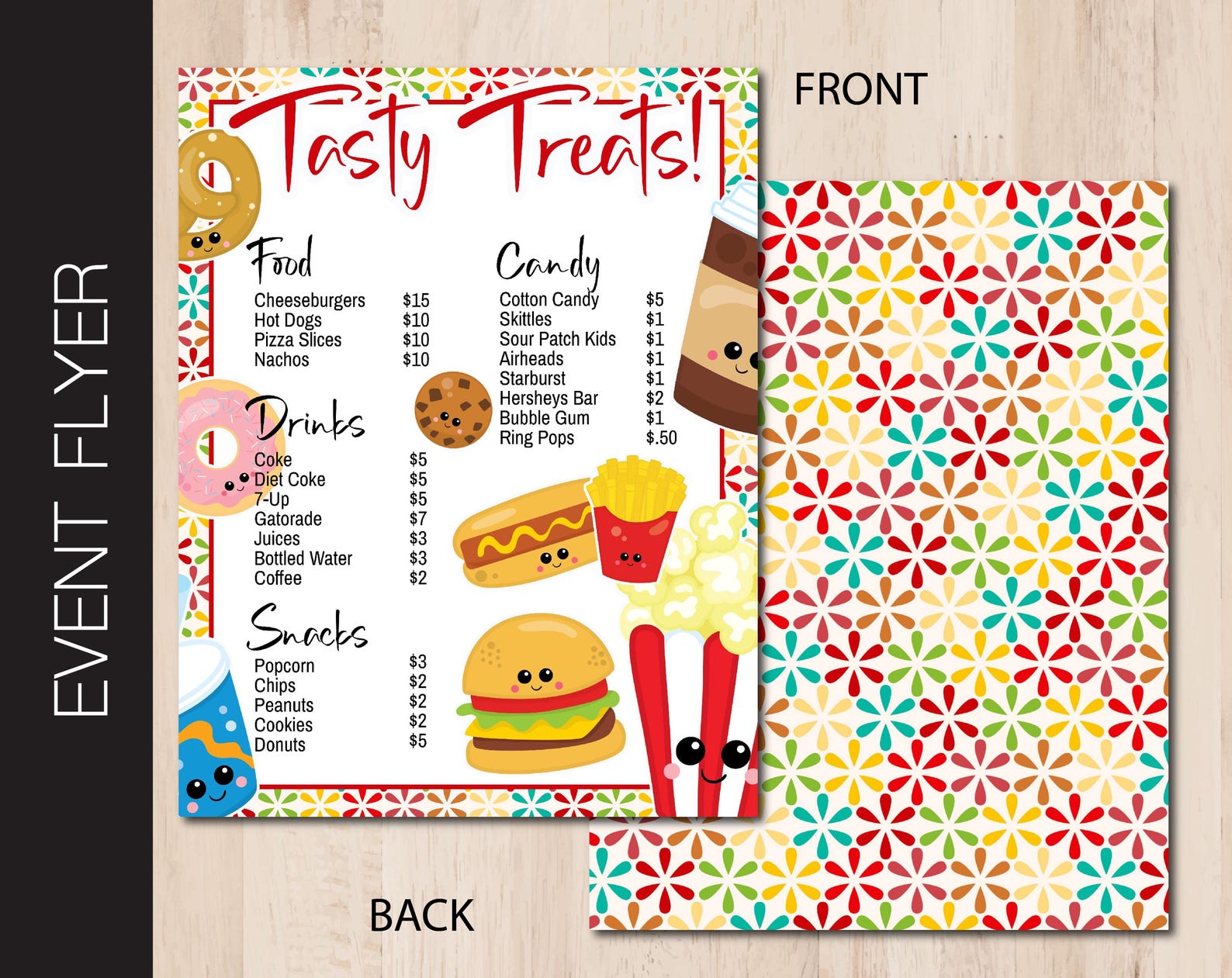 Editable Concessions Stand Flyer | Canteen | Cafe | Snack Stand Menu ...