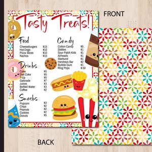Editable Concessions Stand Flyer | Canteen | Cafe | Snack Stand Menu ...