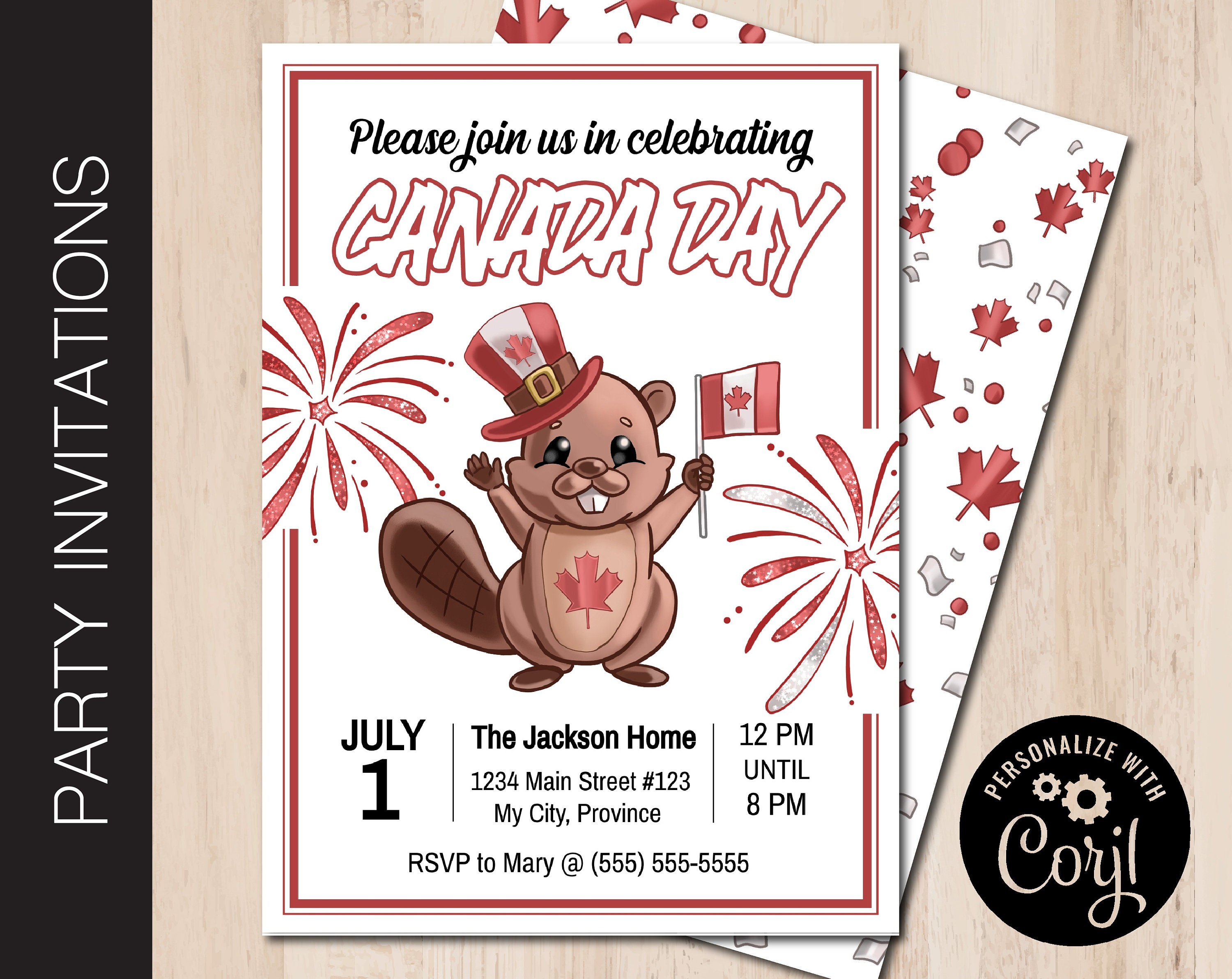 Editable CANADA DAY Party Invitation Canada Day BBQ Invite Canada Day ...