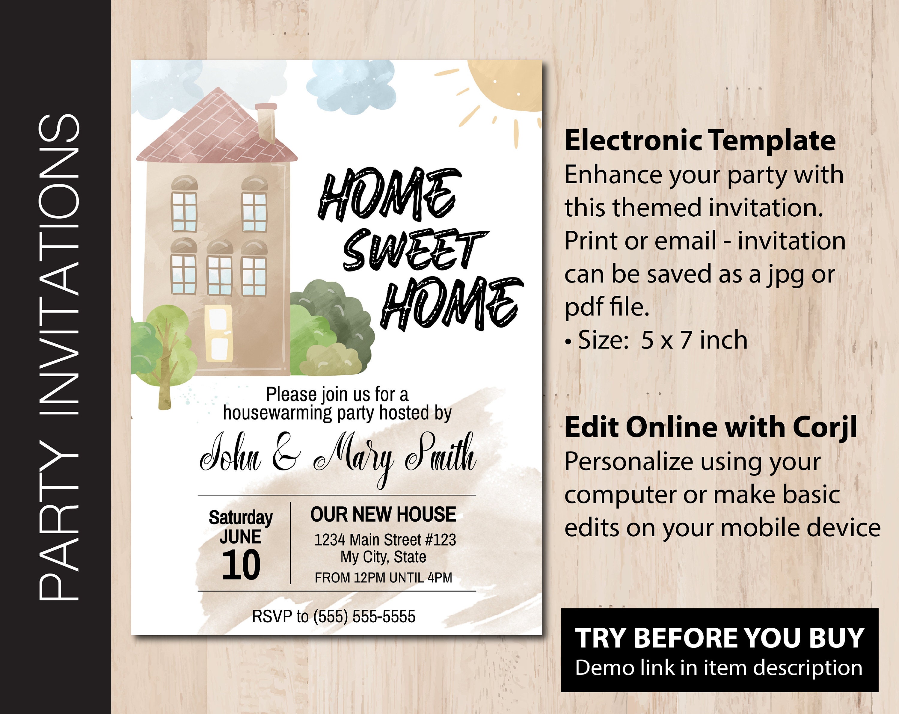 House Party Invitation Doc Free Printable, Customizable Open House
