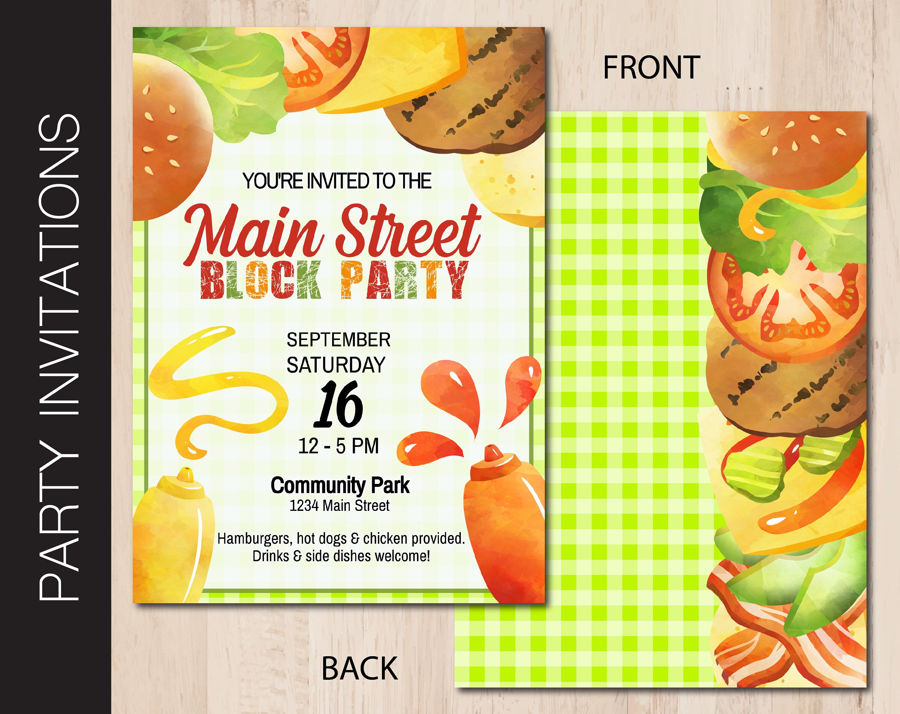 Editable NEIGHBORHOOD BLOCK Party Invitation | Barbecue | Cookout ...