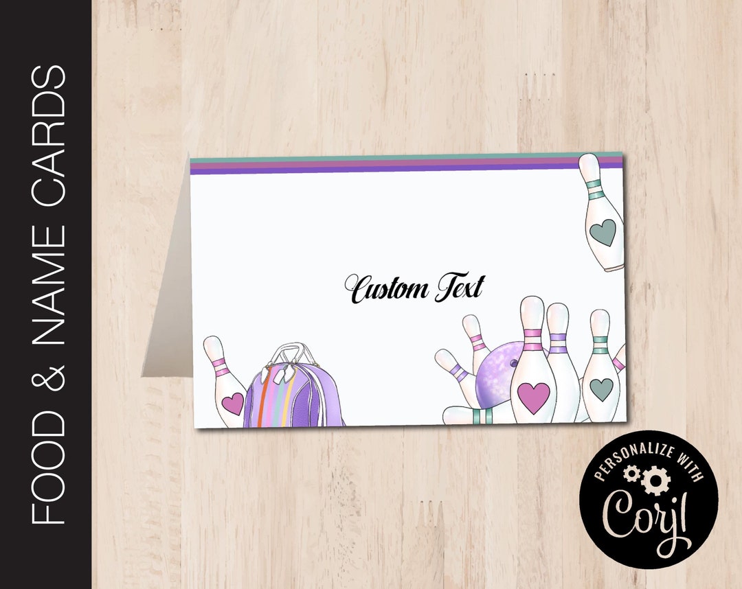 Editable BOWLING Party Food Label Tents | Party Food Placards | Party ...