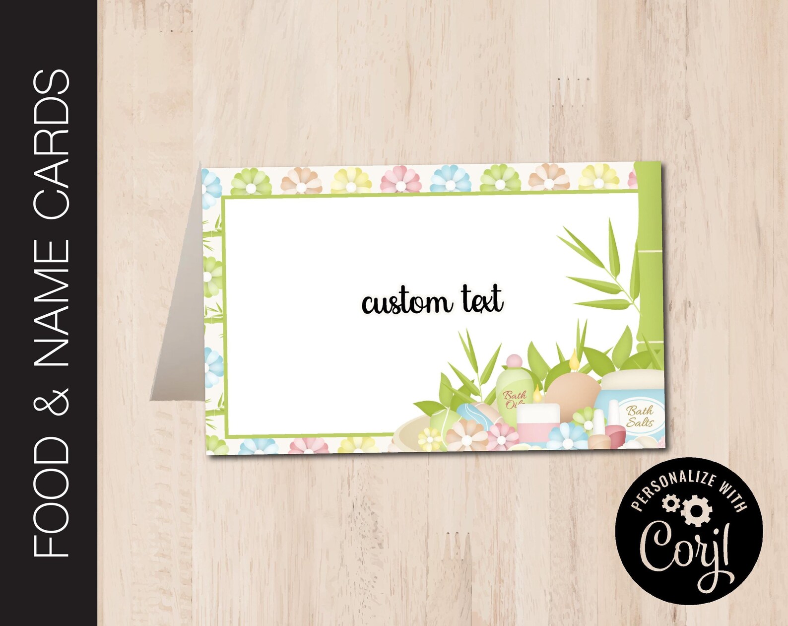 Editable SPA Party Food Label Tents | Nail Salon Party Food Placards ...