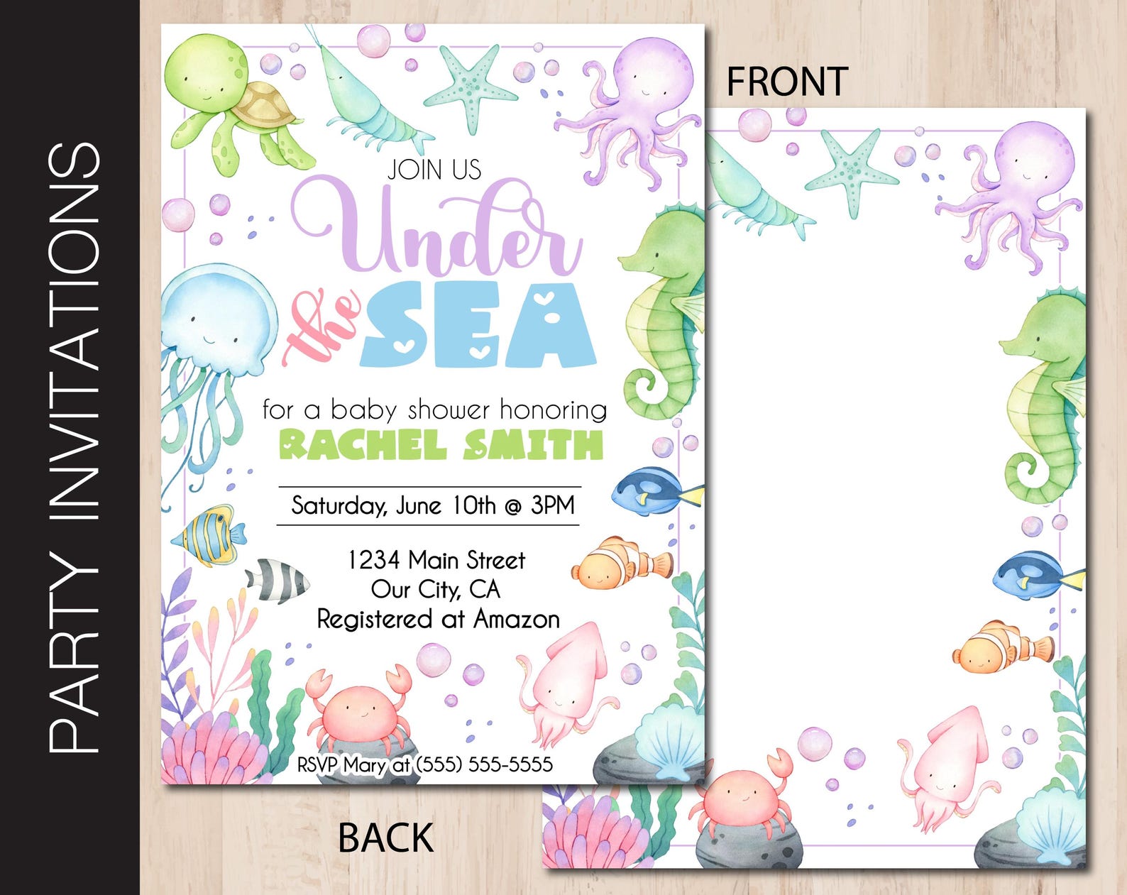 Editable Ocean Baby Party Invitation | Sea Babies | Under the Sea ...