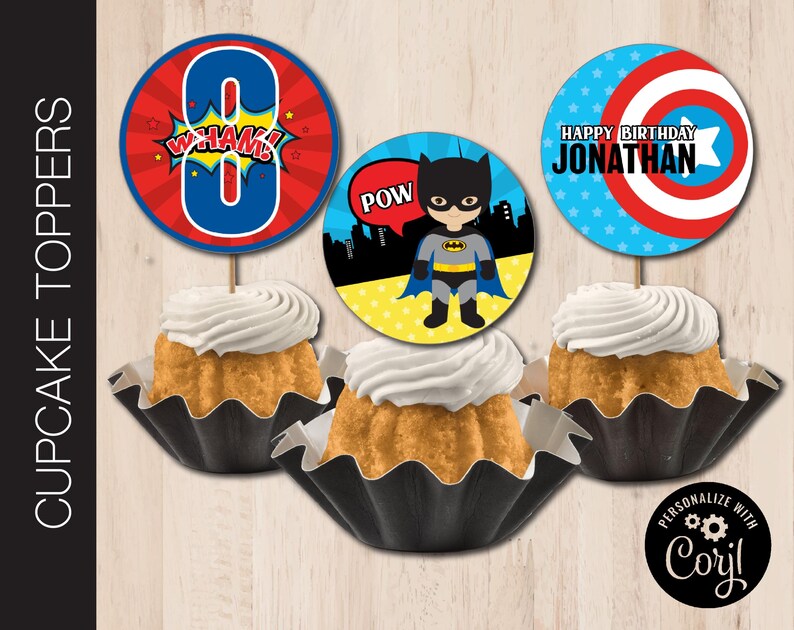 Printable SUPER HERO Party Cupcake Topper | Birthday Party | Food Picks ...