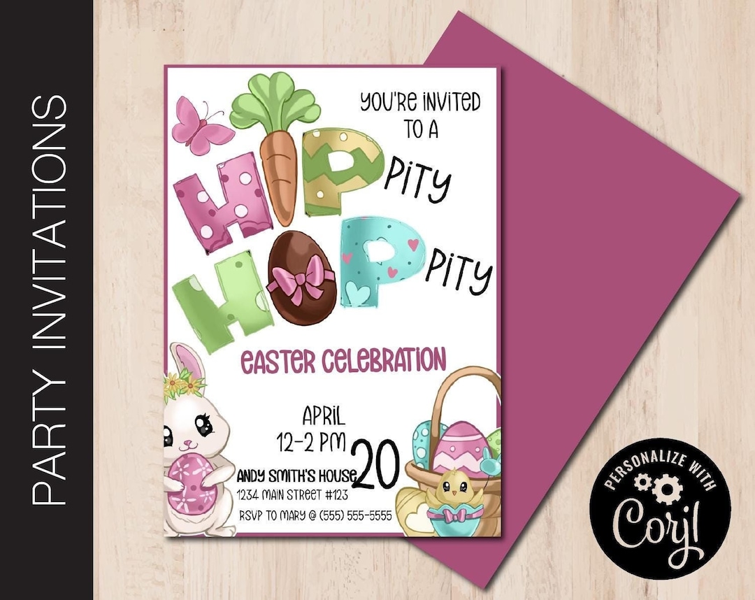 Editable Easter Celebration Party Invitation | Egg Hunt Invite | Easter ...