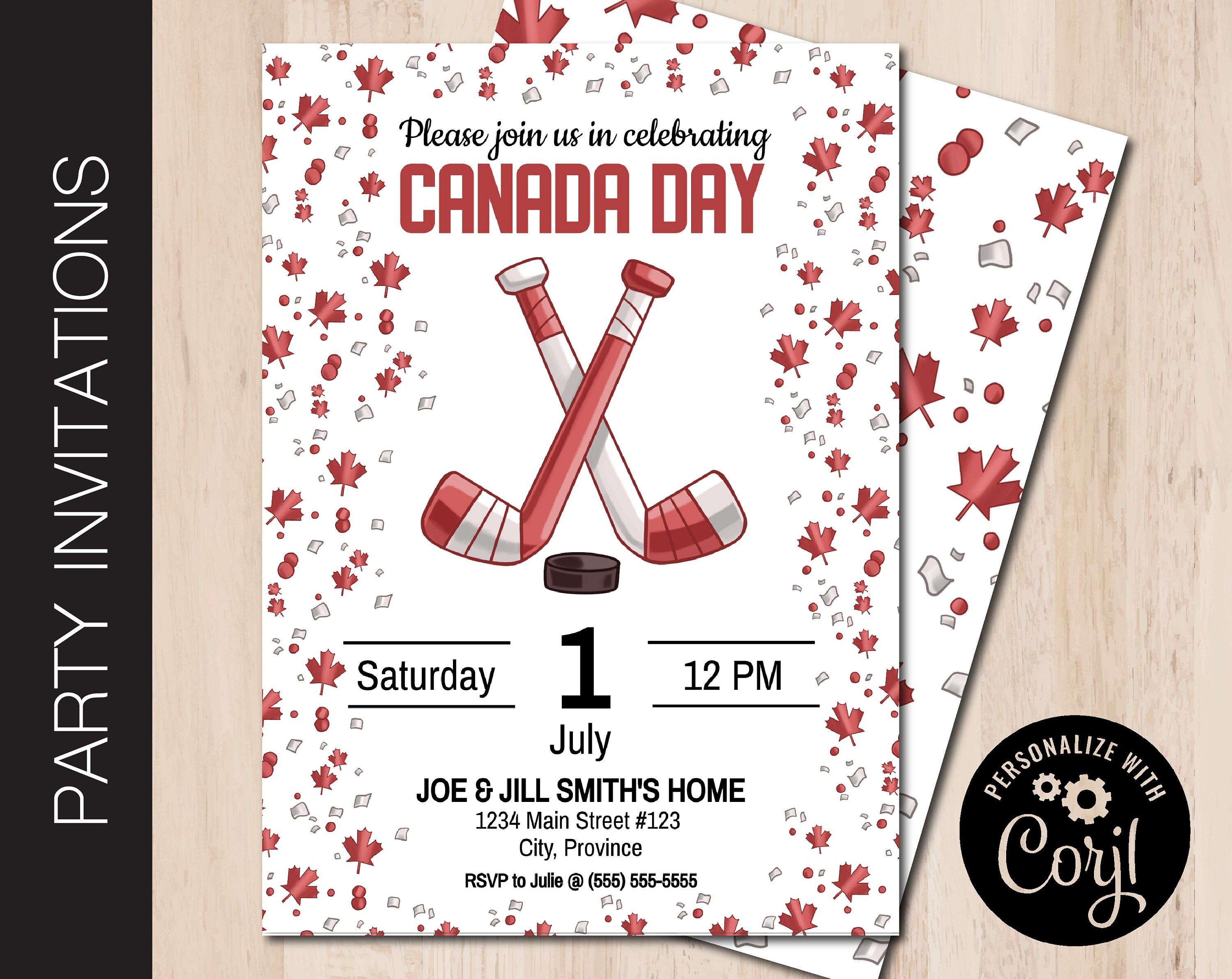 Editable CANADA DAY Party Invitation Canada Day BBQ Invite Canada Day ...