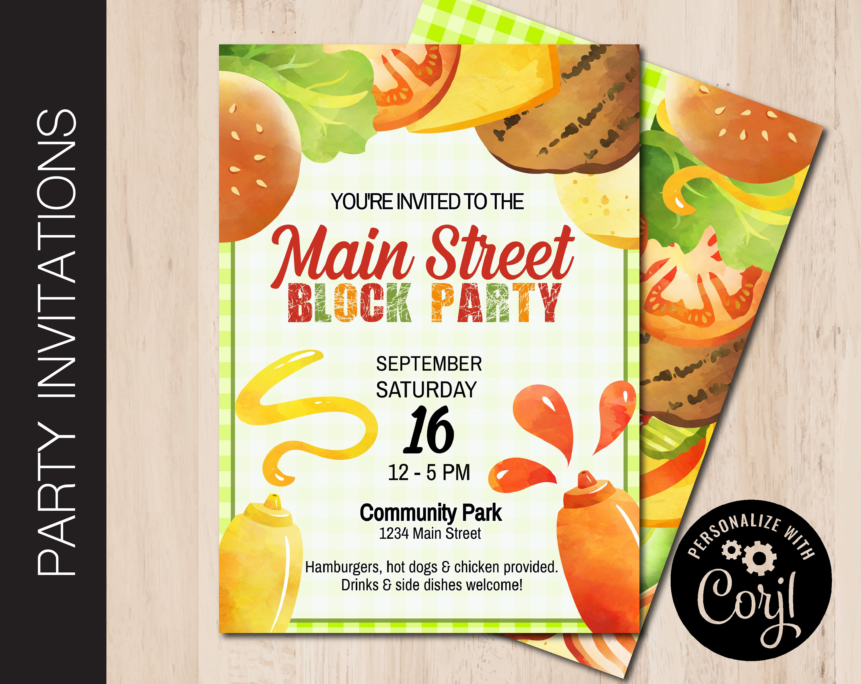Editable NEIGHBORHOOD BLOCK Party Invitation Barbecue - Etsy