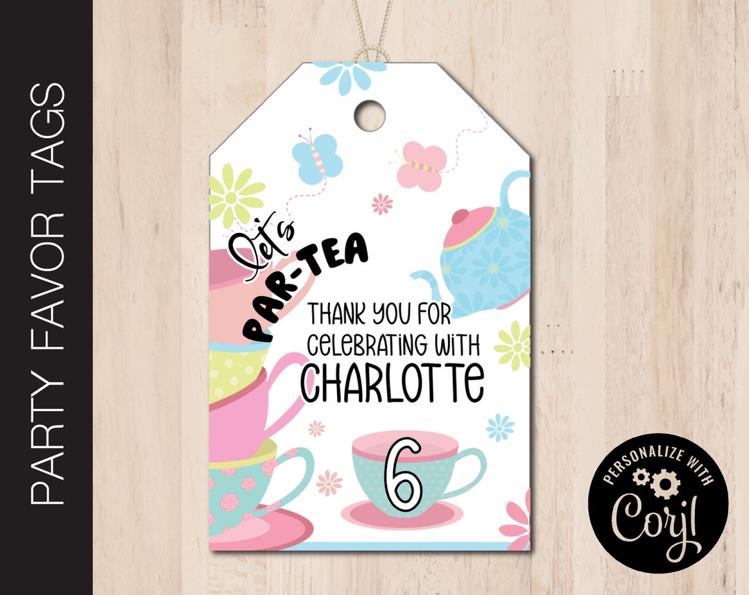 Printable PAR-TEA Party Favor Tags | Tea Party Gift Tag | Tea Party ...