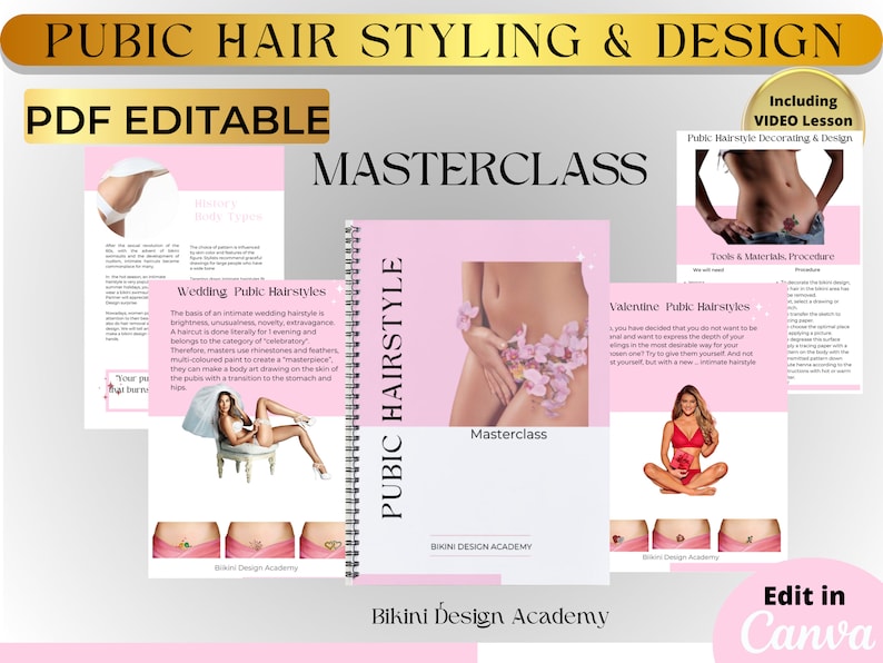 Pubic Hairstyle Training Manual. Bikini Wax Design Ebook. Waxing Sugaring Shaving Methods. for ...