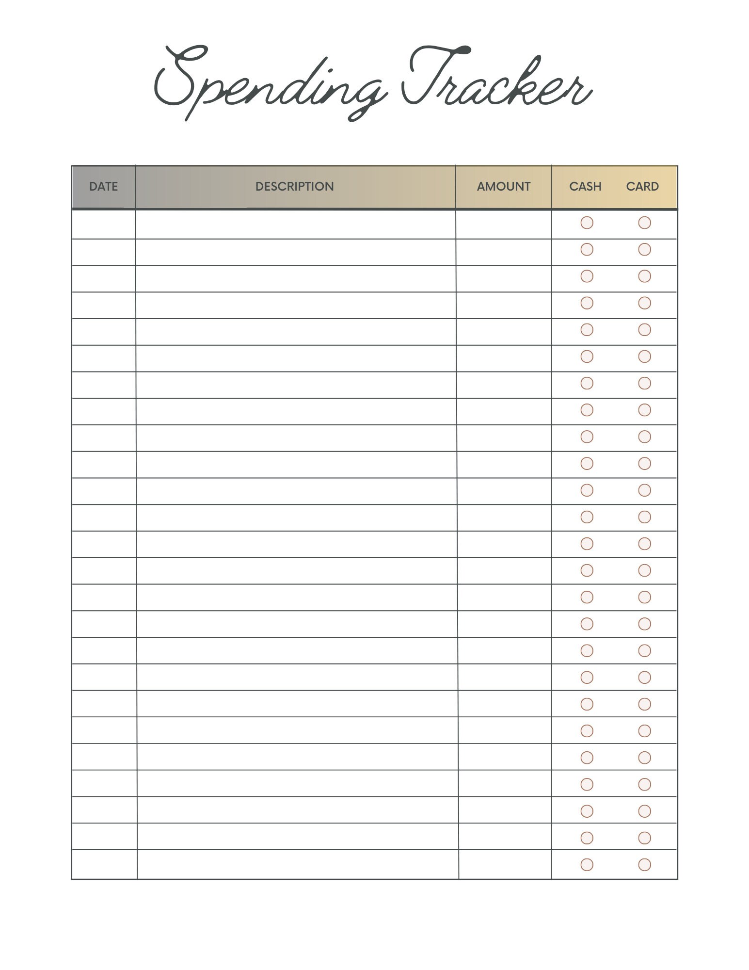 Digital Spending Tracker, PDF Life Trackers - Etsy