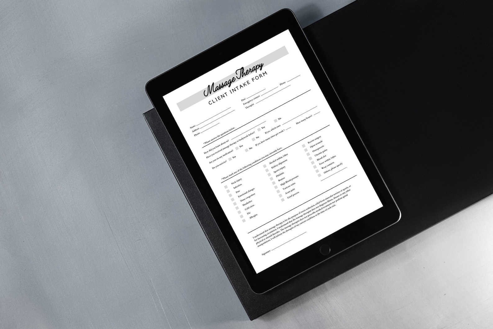 Massage Therapy Form, Printable Forms - Etsy