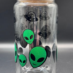Alien Cup - Now With More Aliens, Glass Can Cup, Glass Can Tumbler ...