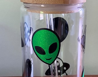Alien Cup - Now With More Aliens, Glass Can Cup, Glass Can Tumbler ...