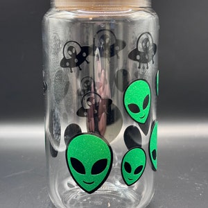 Alien Cup - Now With More Aliens, Glass Can Cup, Glass Can Tumbler ...