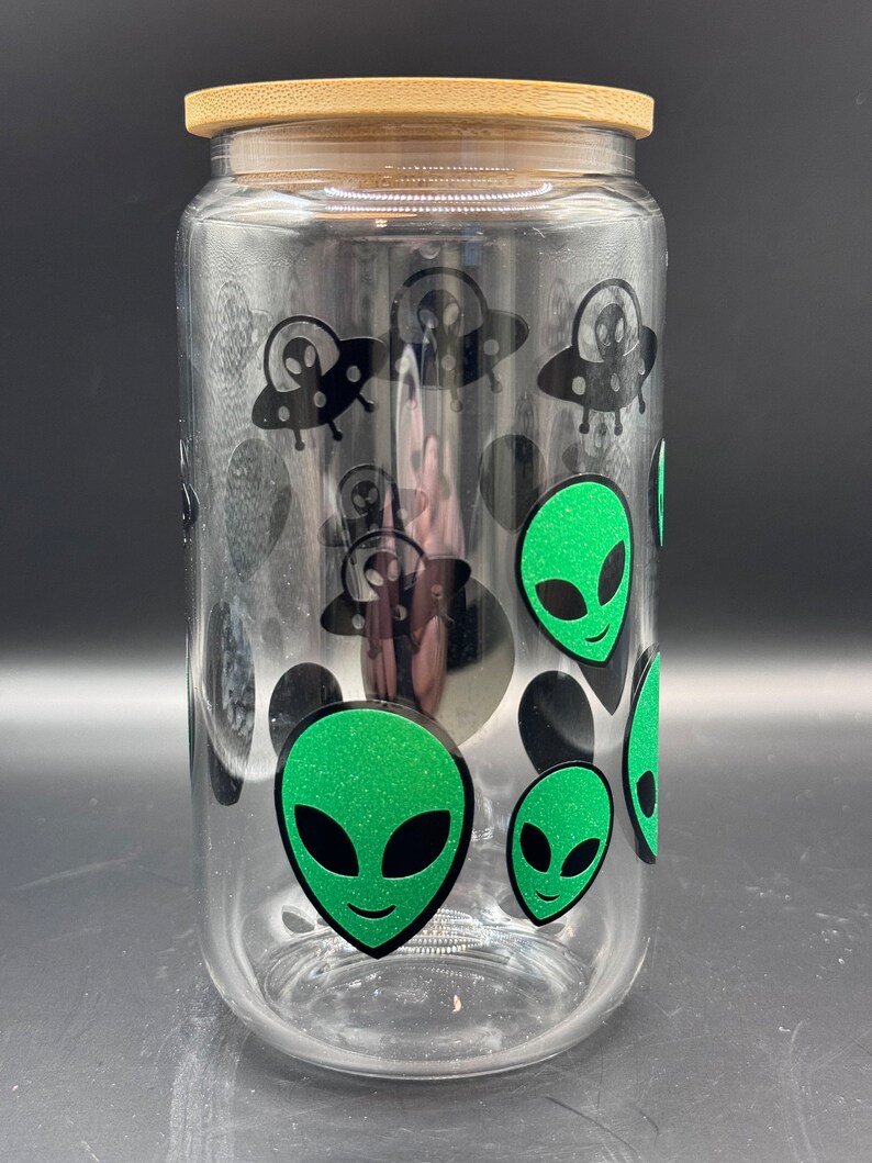 Alien Cup - Now With More Aliens, Glass Can Cup, Glass Can Tumbler ...