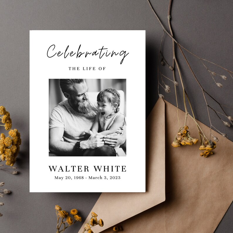 Funeral Program Template, Printable Funeral Memorial Program, Order of ...