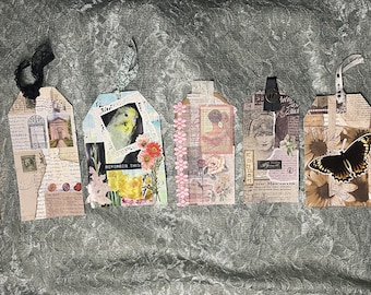 Small Handmade Junk Journal Tags: Set 1, Ephemera - Etsy