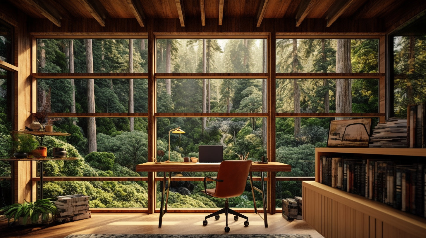 48 Pack Virtual Background Backdrop Modern Wood Office Nature Office ...