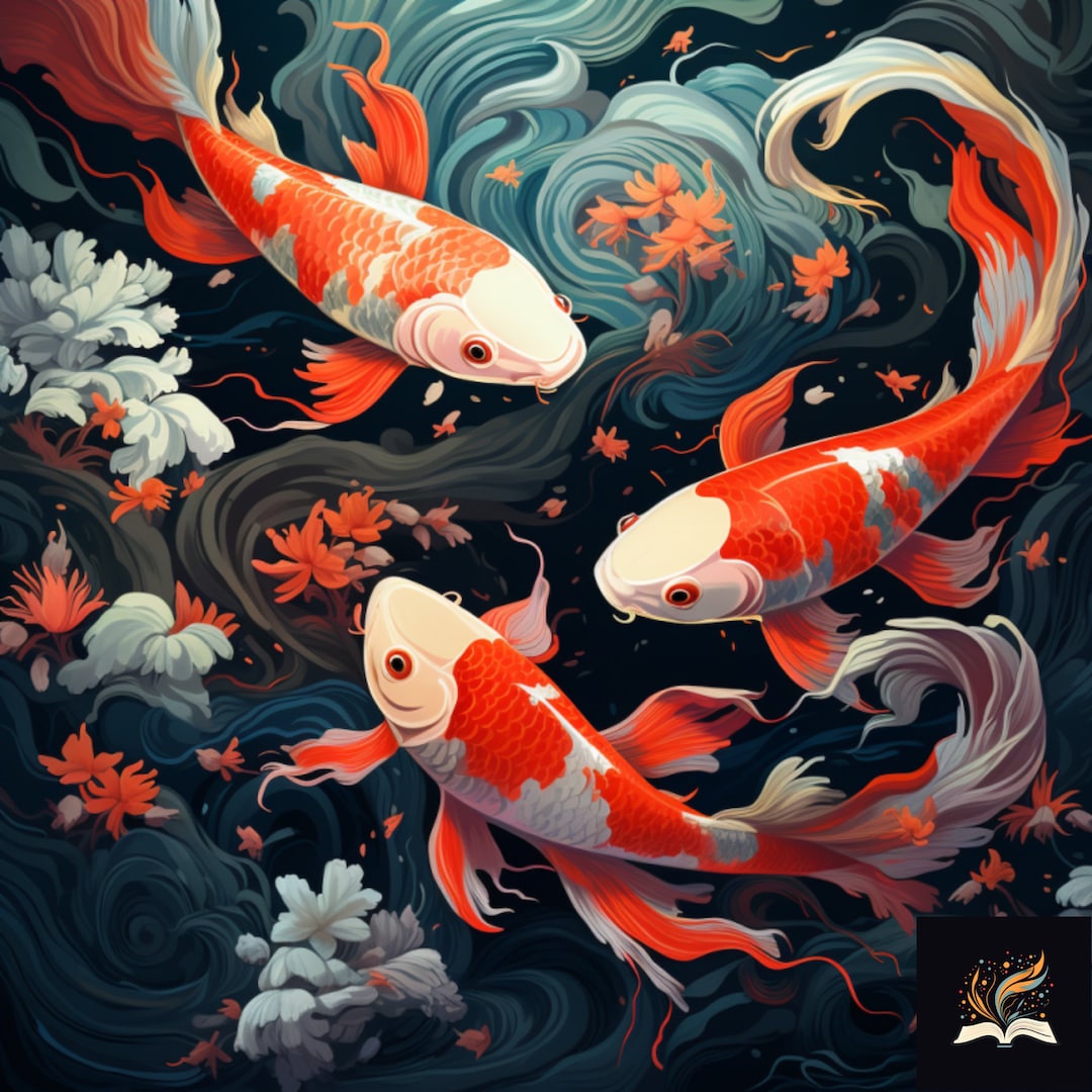 Koi Fish Art Digital Download AI Art Printable Home - Etsy