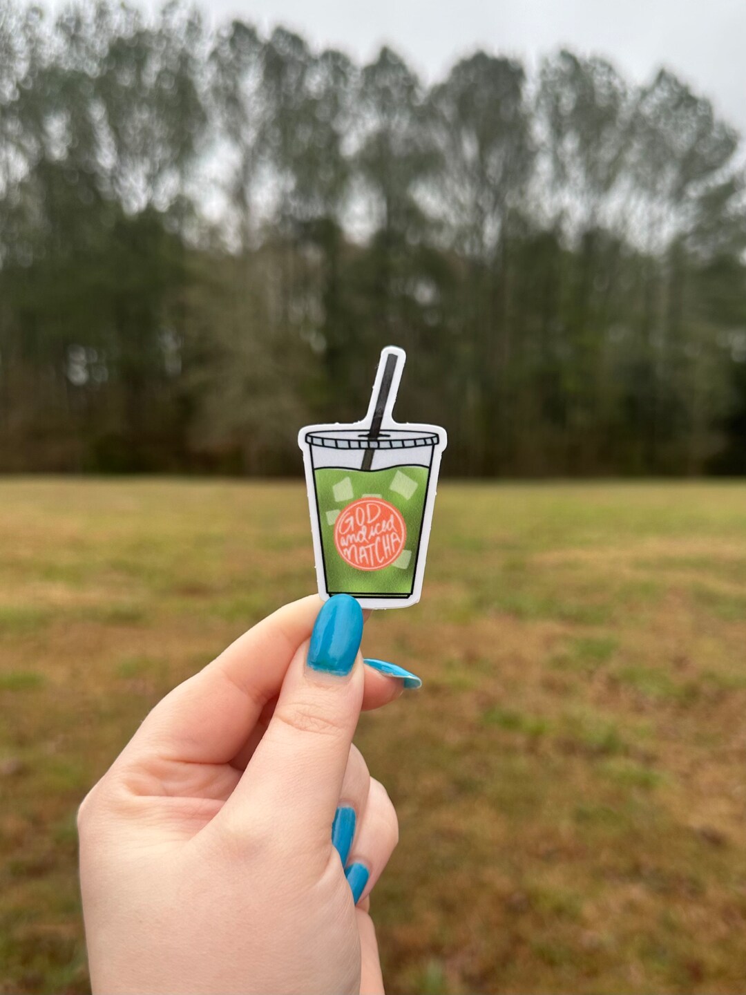 God and Iced Matcha Sticker - Premium Vinyl - Etsy