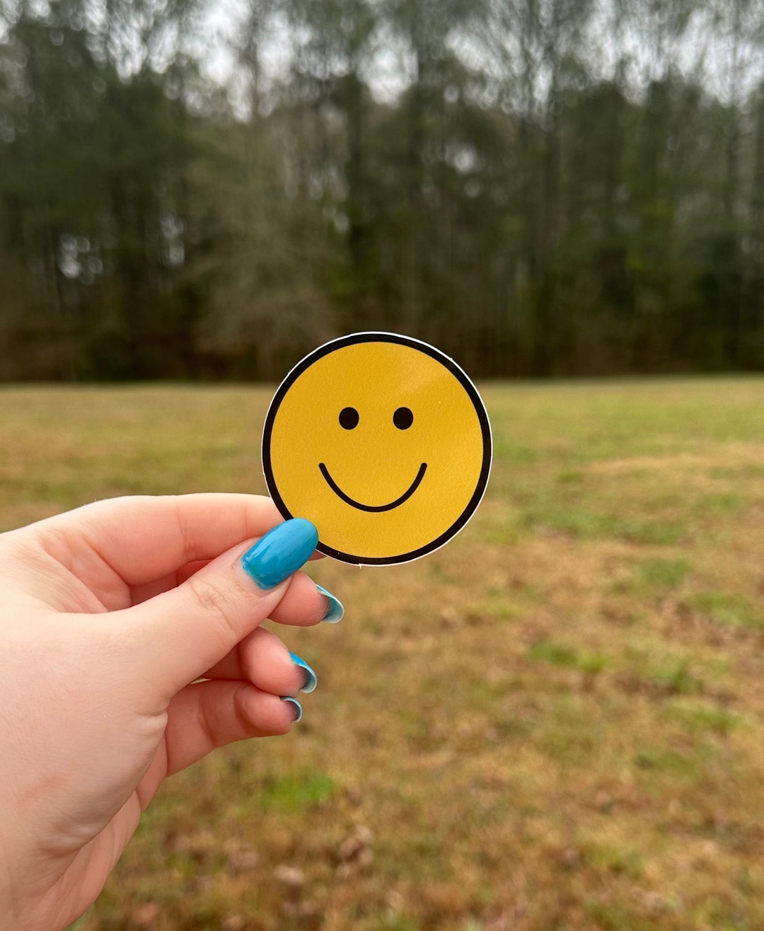 Yellow Smiley Face Sticker - Premium Vinyl - Etsy