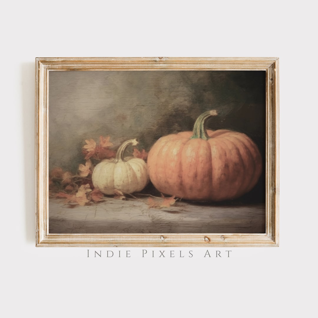 Rustic Fall Wall Decor Printable Pumpkin Still Life Painting Fall Art ...
