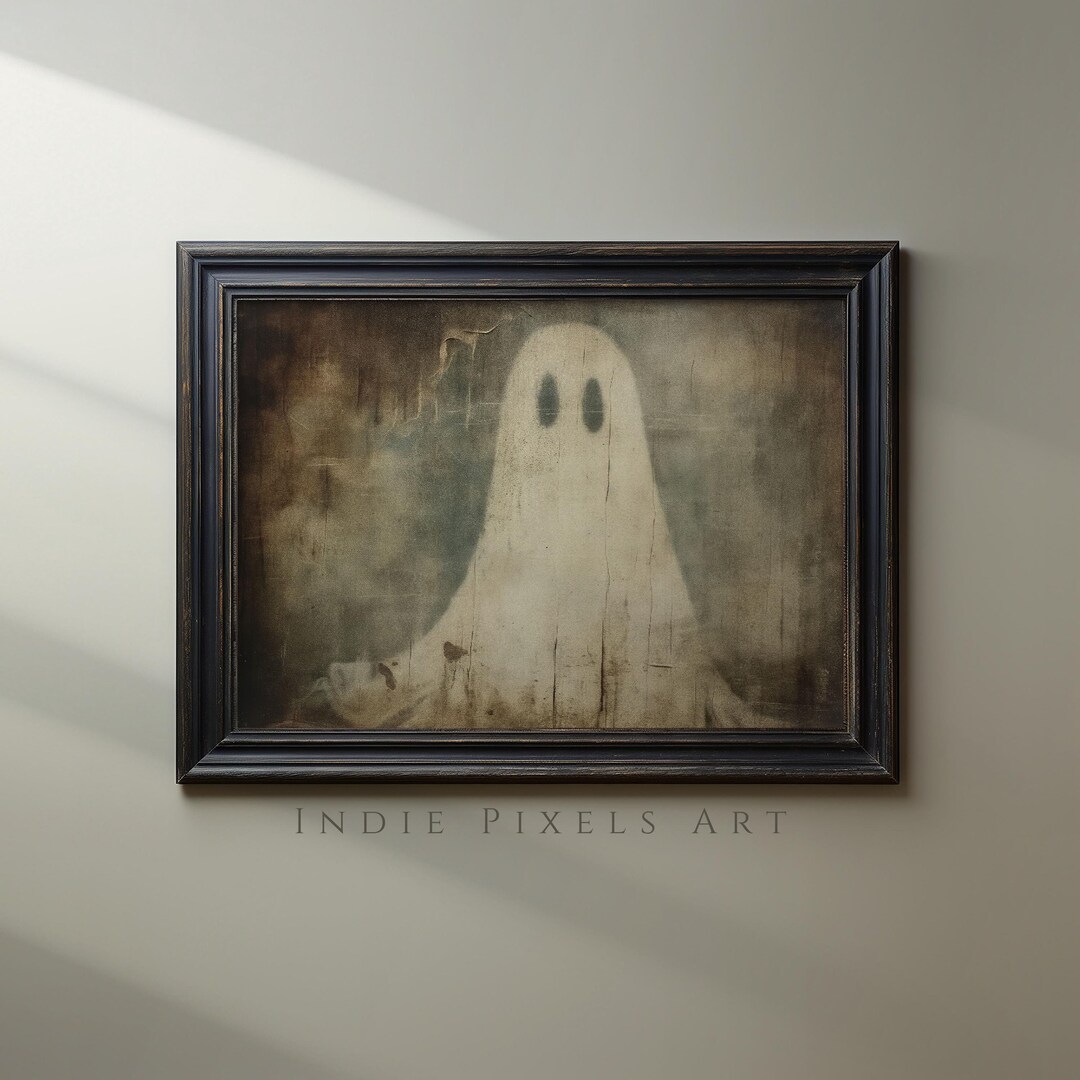 Primitive Ghost Painting, Printable Halloween Wall Art (digital ...