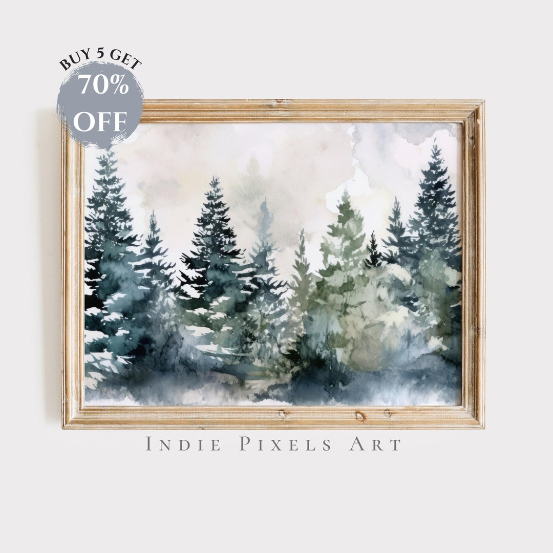 Snowy Winter Print, Christmas Printable Wall Art, Farmhouse Winter ...