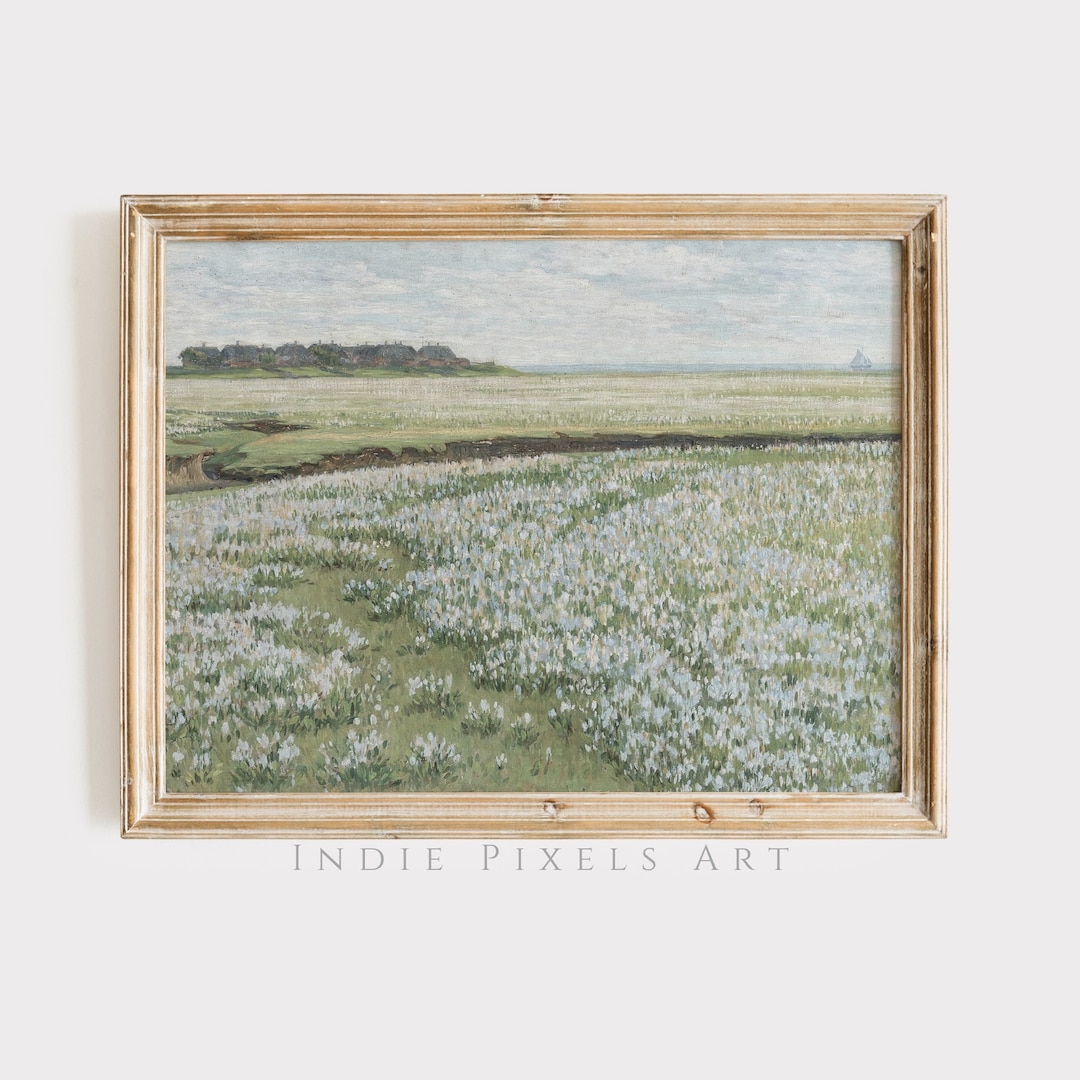 Spring Meadow Painting Wildflower Field Spring Landscape Print Painting ...