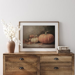 Rustic Fall Wall Decor Printable Pumpkin Still Life Painting Fall Art ...