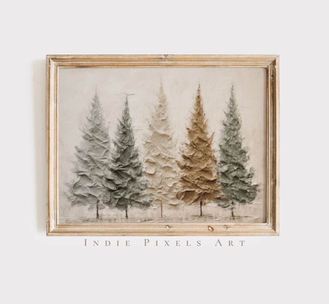Primitive Pine Trees Home Decor Digital Print Rustic Fall Lodge ...