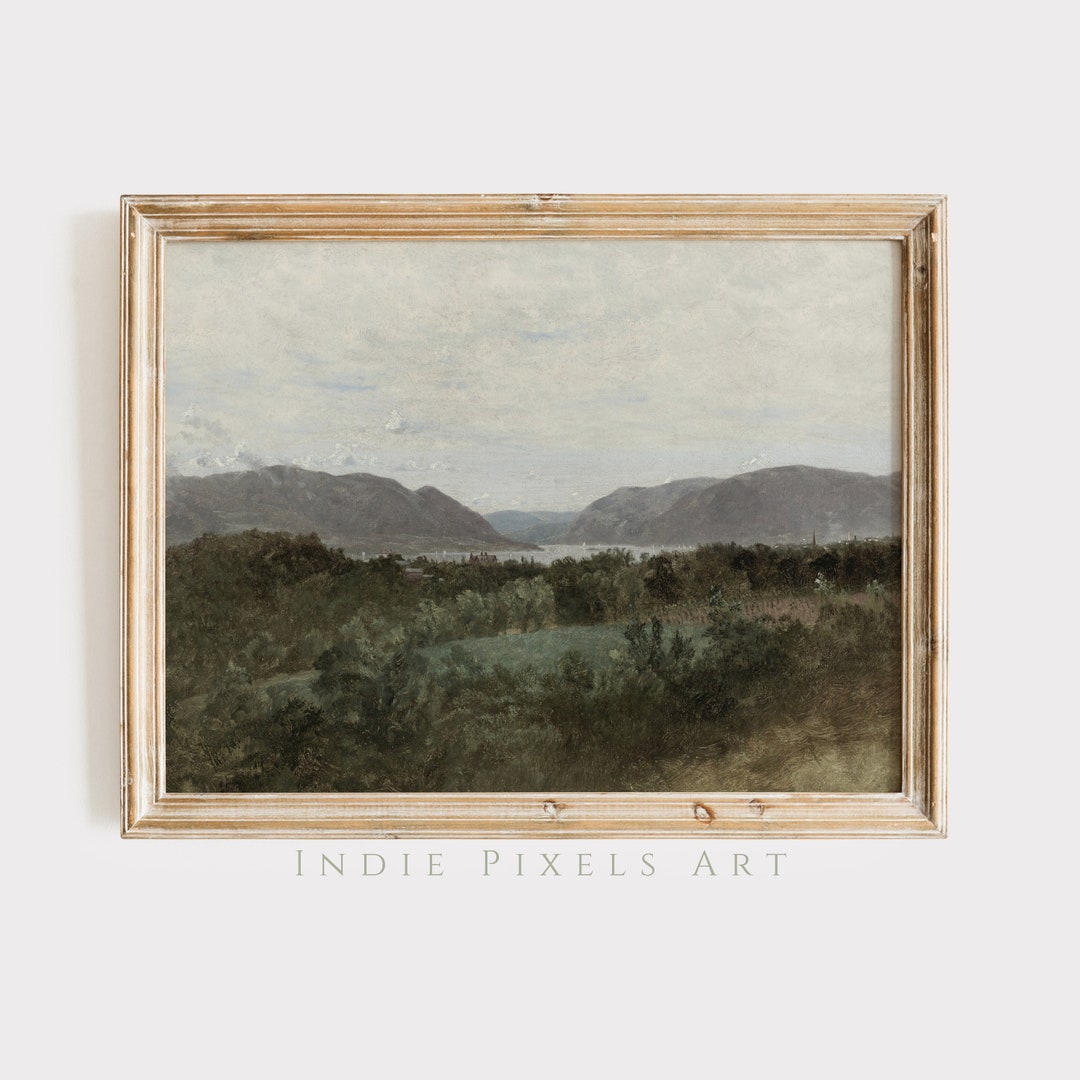 Rustic Country Landscape Wall Art Print Muted Landscape Painting ...