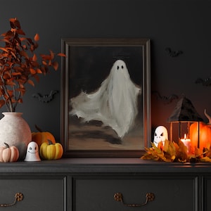 Cute Ghost Halloween Digital Print, Halloween Wall Decor Digital ...