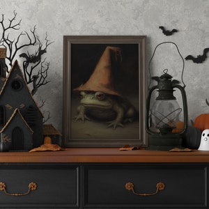 Halloween Wall Art Printable Toad, Spooky Season Toad Halloween Decor ...