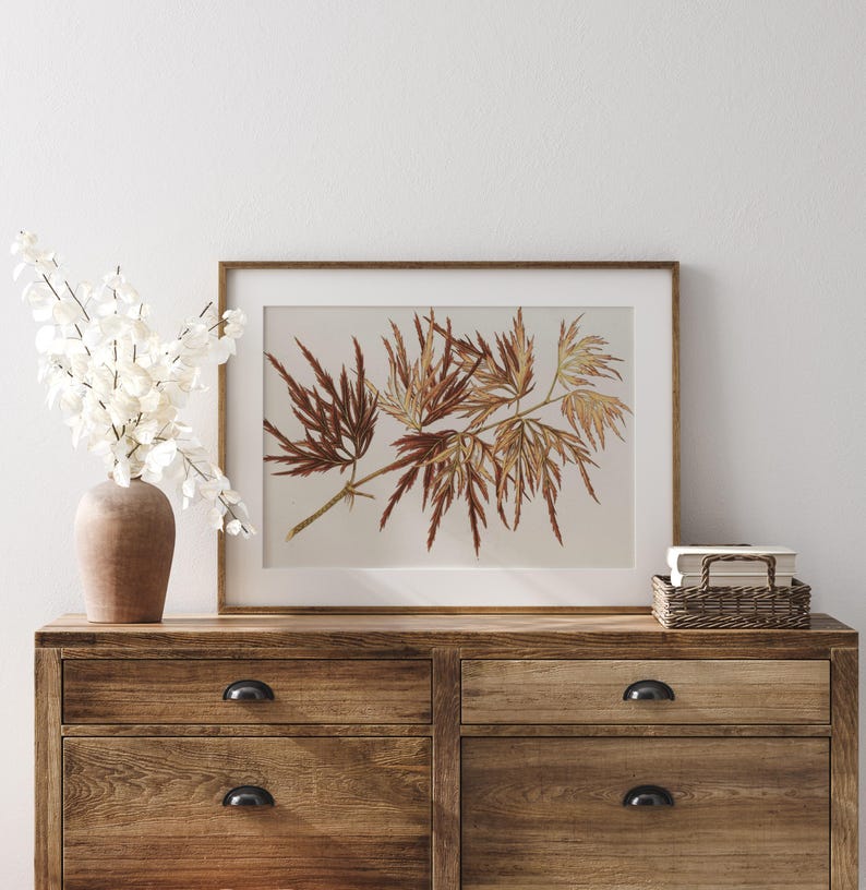 Vintage Japanese Maple Botanical Print, Autumn Wall Art (digital ...